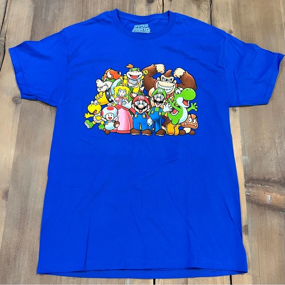 Super Mario Bros | Shirts | Nintendo Super Mario Group Mens Royal Blue ...